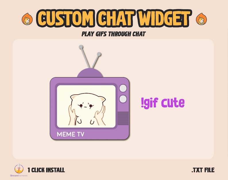 GIF Meme Twitch Widget / Twitch Chat Widget / Chat Commands / - Etsy