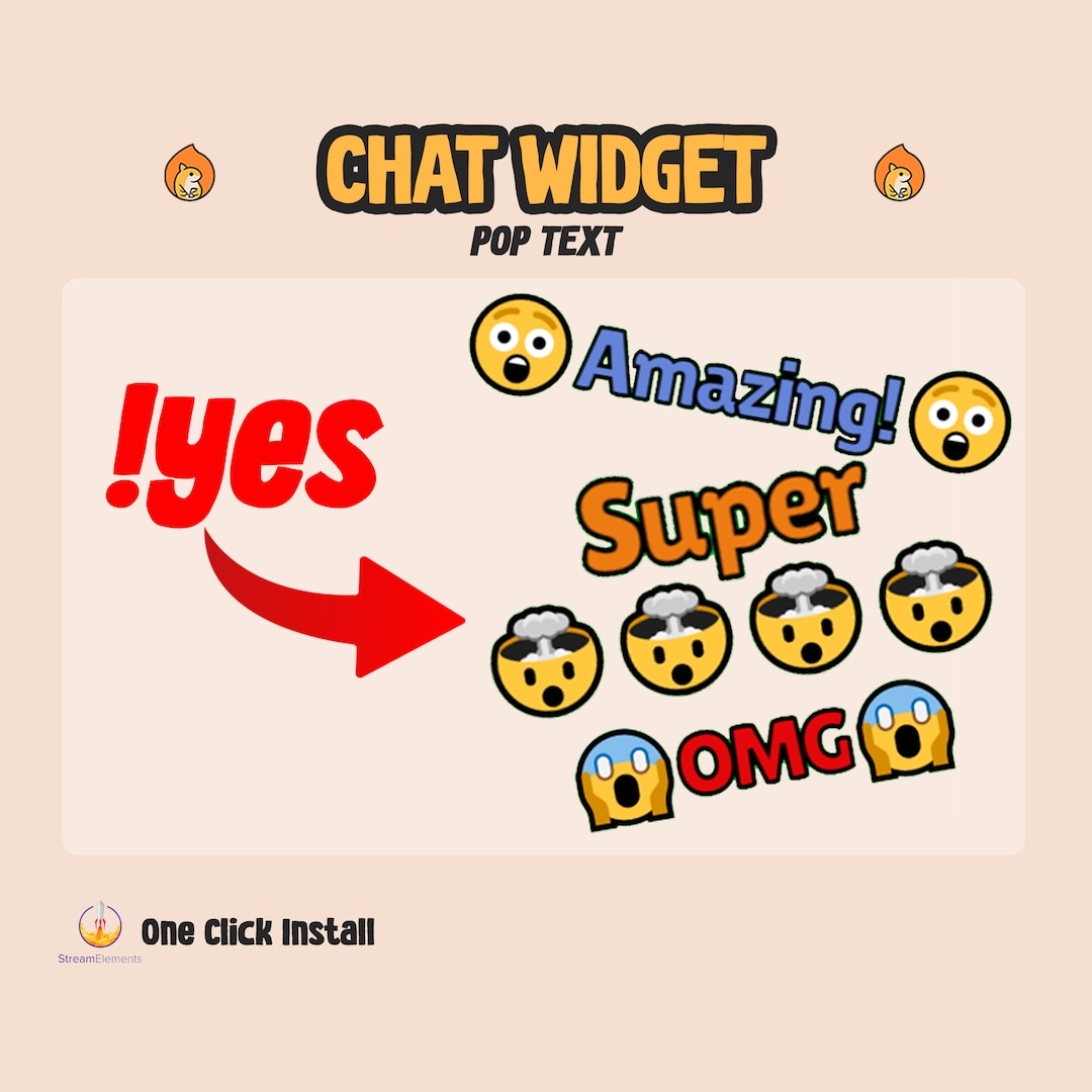 Animated Pop Text Chat Widget: Stream Alerts for Twitch (streamelements ...
