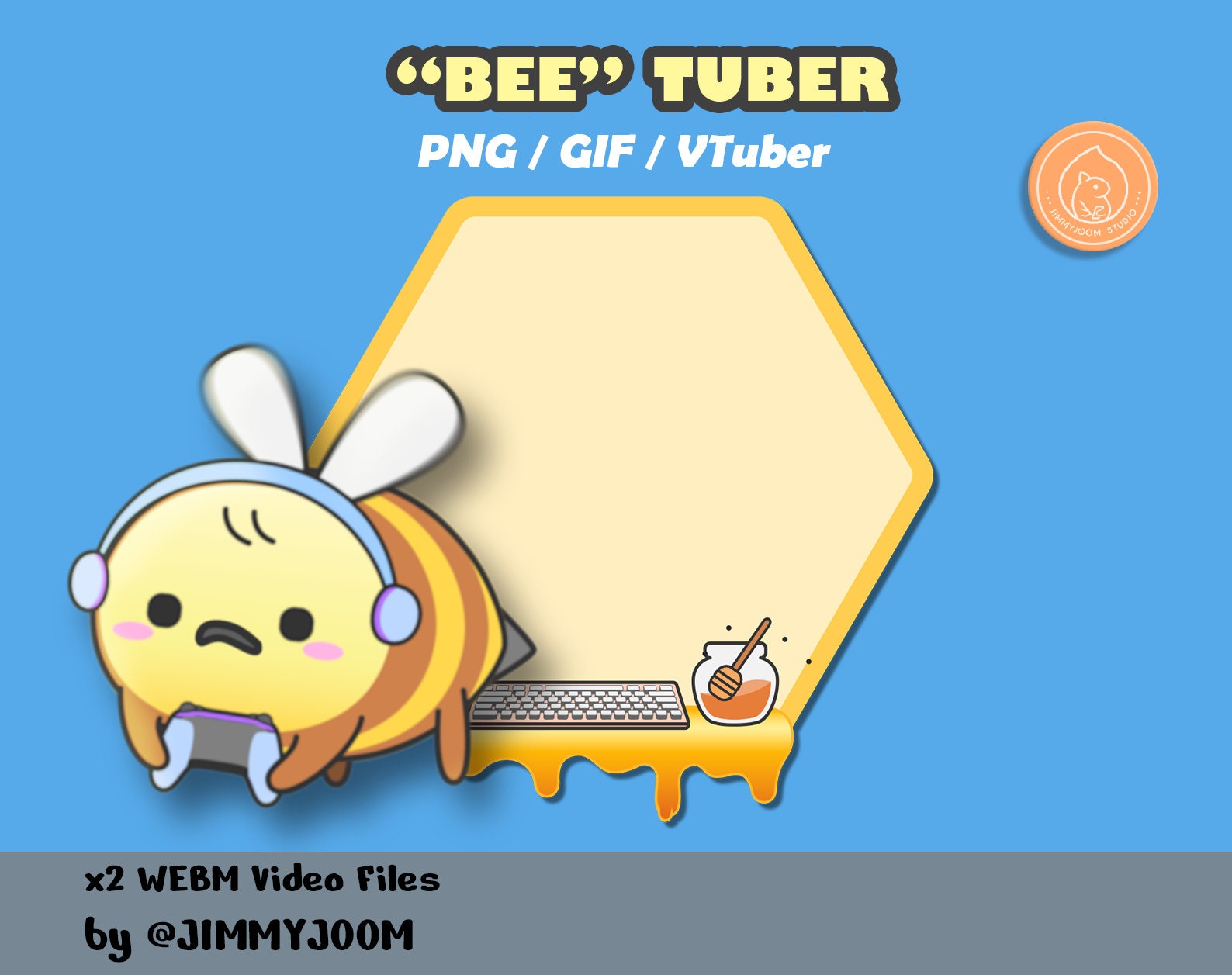 Buy Animated Cute Bee Vtuber / PNG GIF Tuber / Yellow Honey Bee Online in India - Etsy