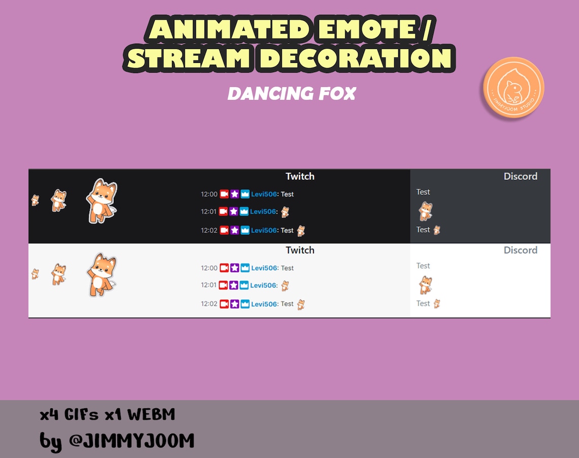 ANIMATED Emote Fox Dance / Dancing Emote / Twitch Discord Emote / Red ...