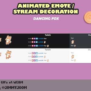 ANIMATED Emote Fox Dance / Dancing Emote / Twitch Discord Emote / Red ...