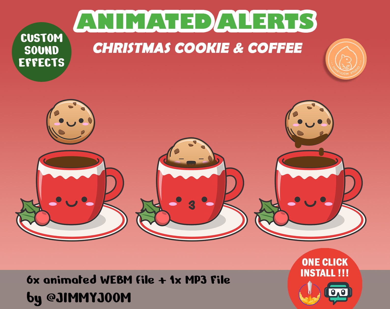 Christmas Cookie Twitch Alerts / Cute Animated Christmas Alert Pack ...