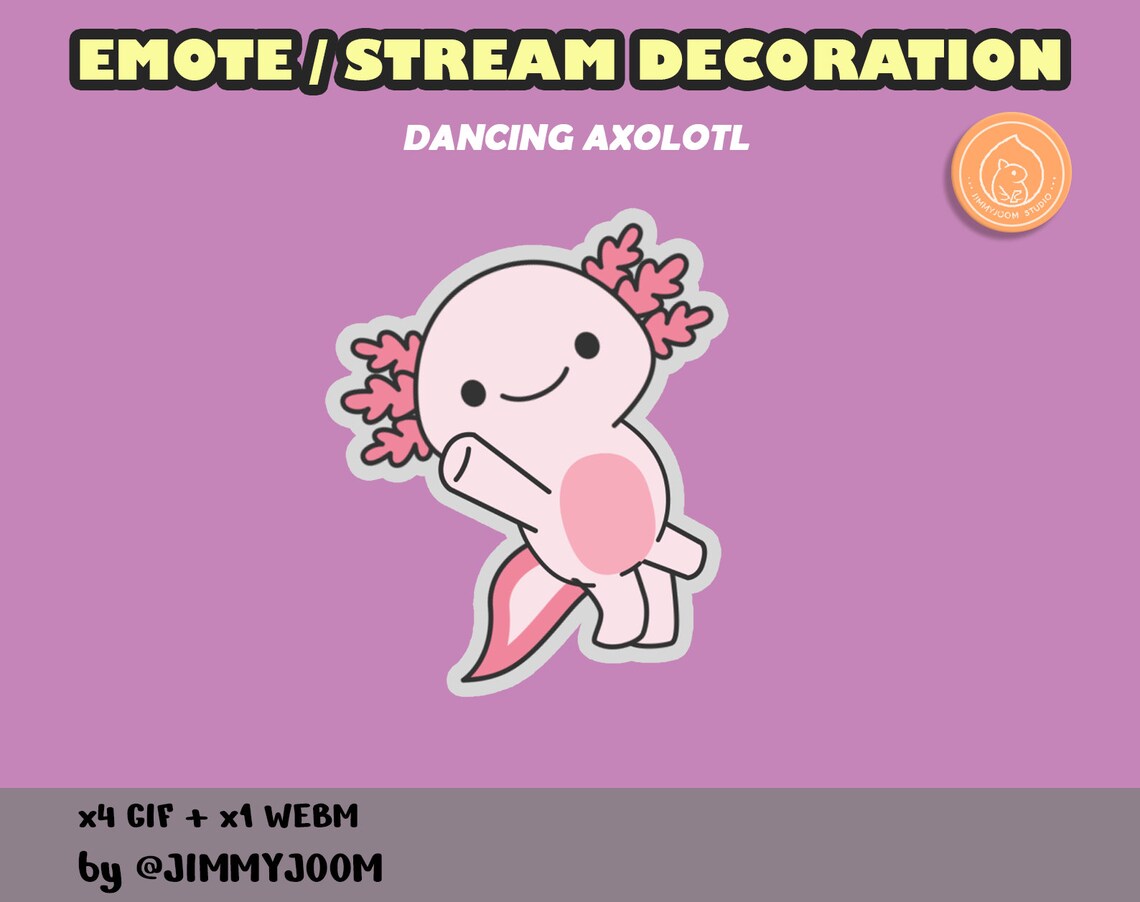 ANIMATED Emote Axolotl Dance / Dancing Emote / Twitch Discord Emote ...