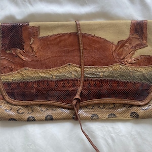 Vintage Carlos Falchi Snake Skin Patchwork Envelope Clutch - Etsy