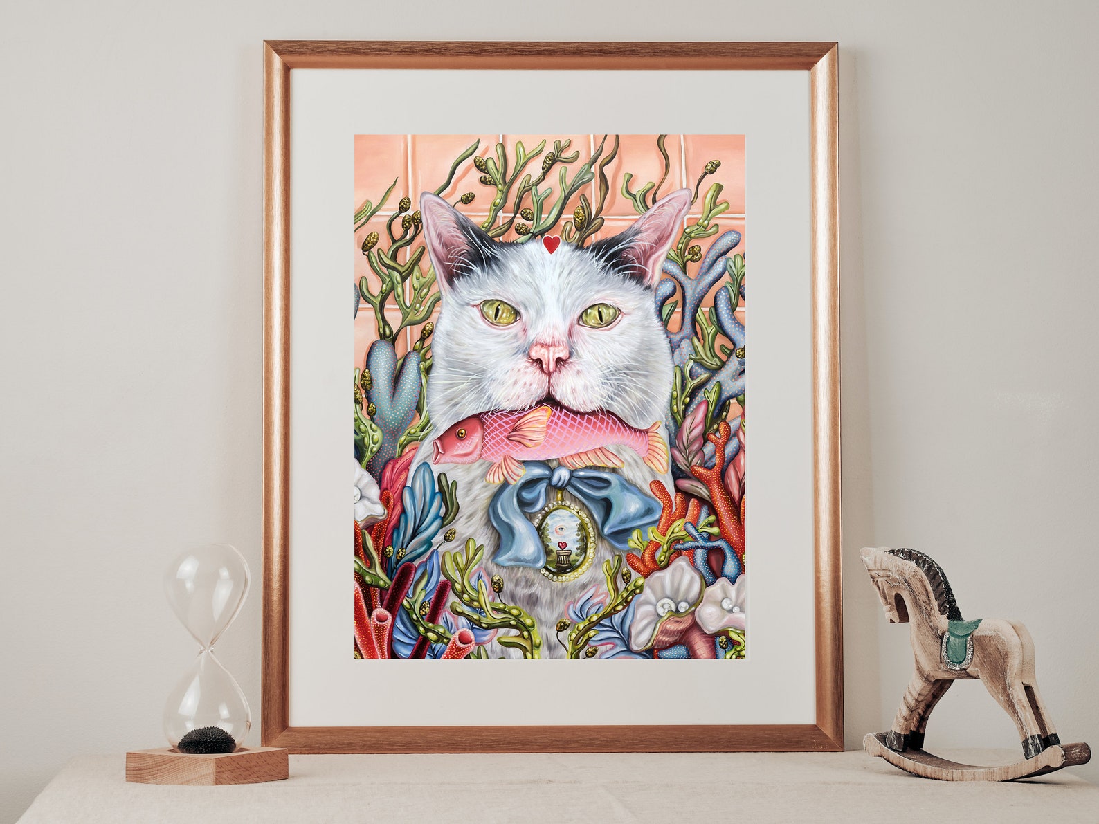 Unframed Fine Art Print of Oil Painting Kitsch Cat Lover Kitten Cute ...
