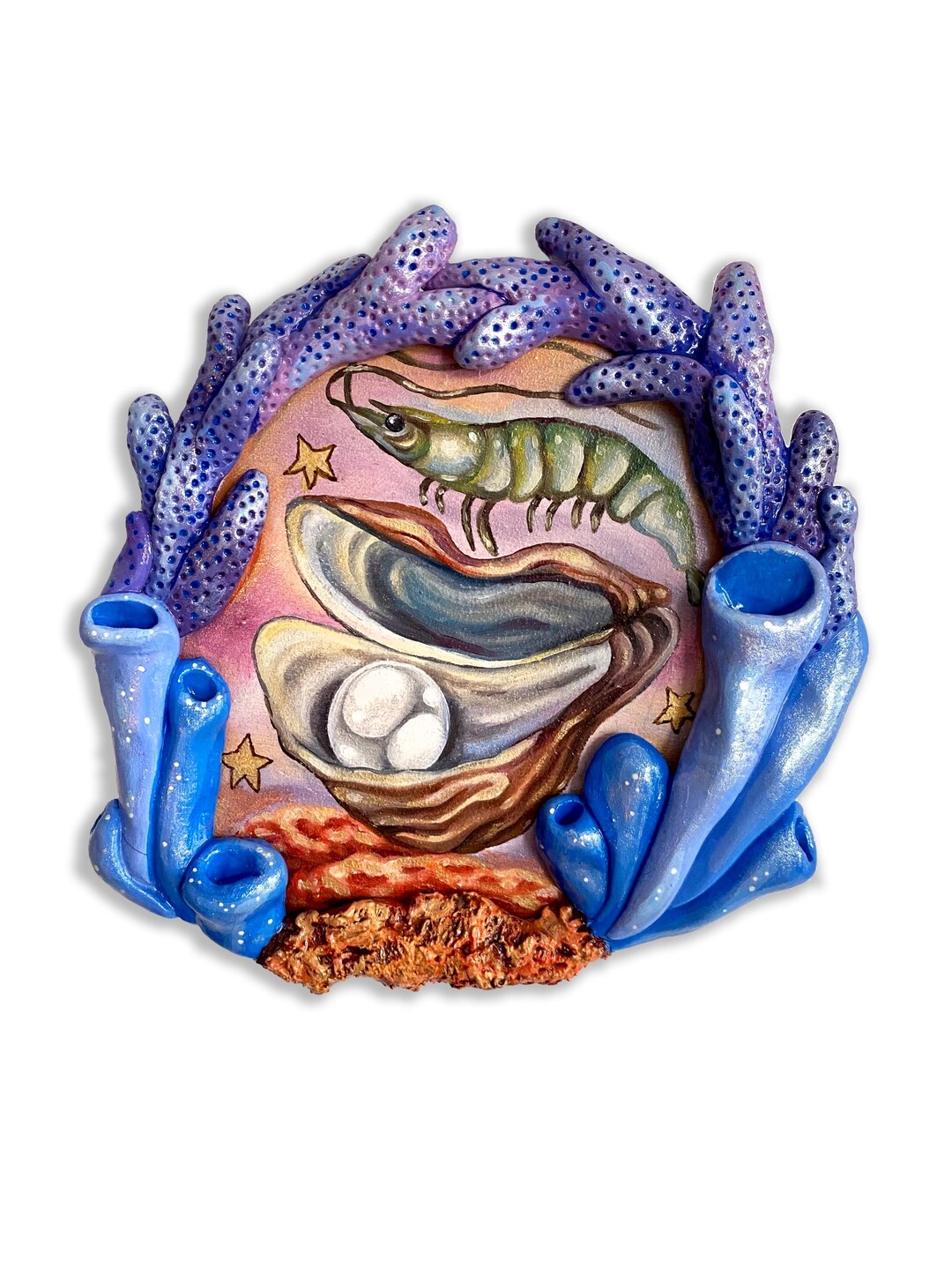 Under the Sea Coral, Clam Shell Surrealist Surrealism Fine Art Oil ...