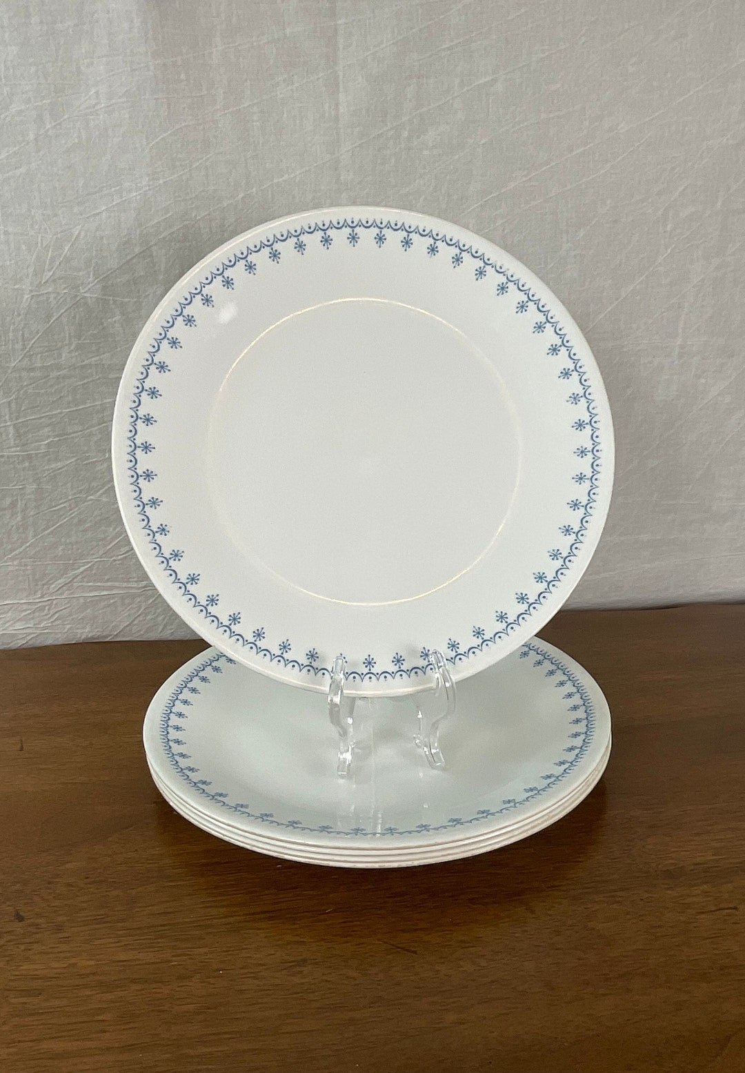 Vintage Corelle Snowflake Blue, Blue Garland Plates, Choice Dinner or ...