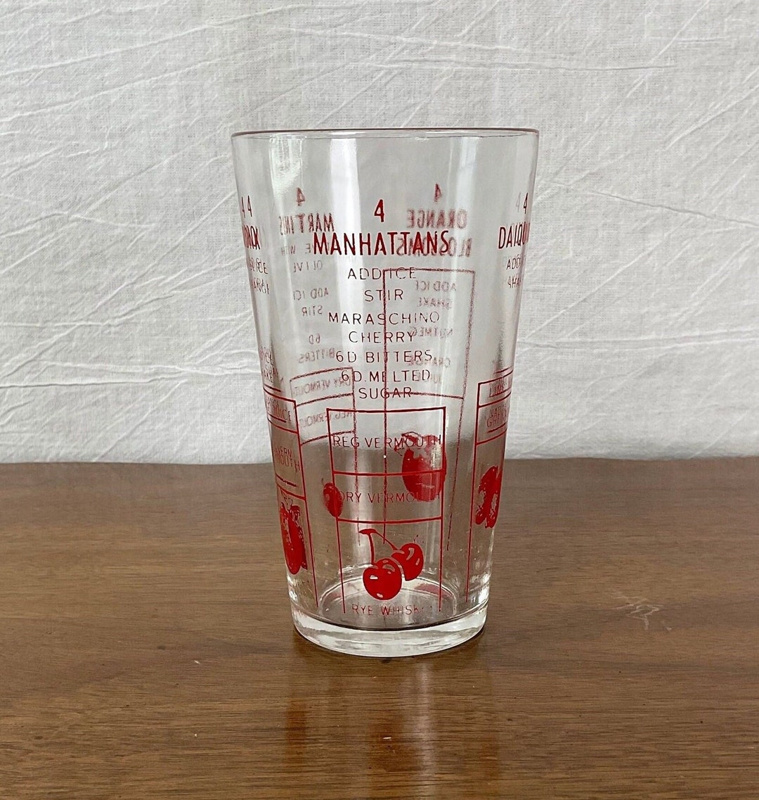 Vintage Cocktail Mixing Glass Federal Glass Mixer / Shaker / Recipes ...