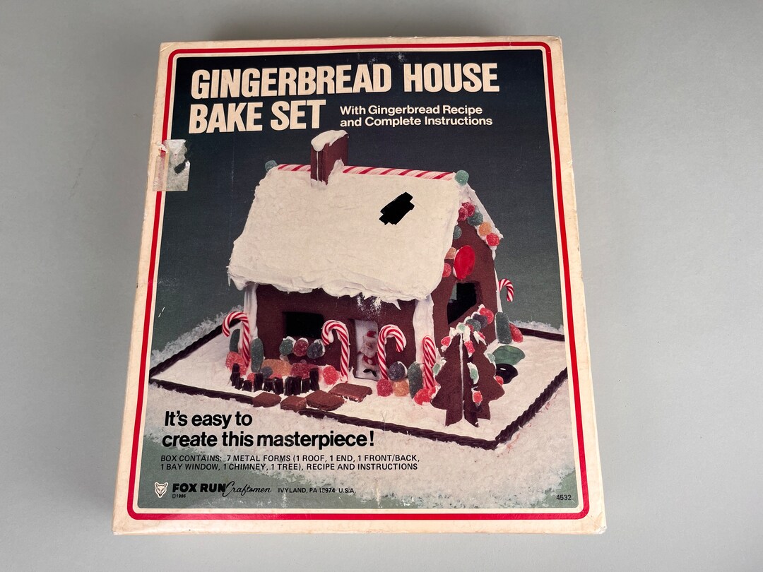 Vintage Gingerbread House Bake Set With Instructions - DIY Gingerbread ...