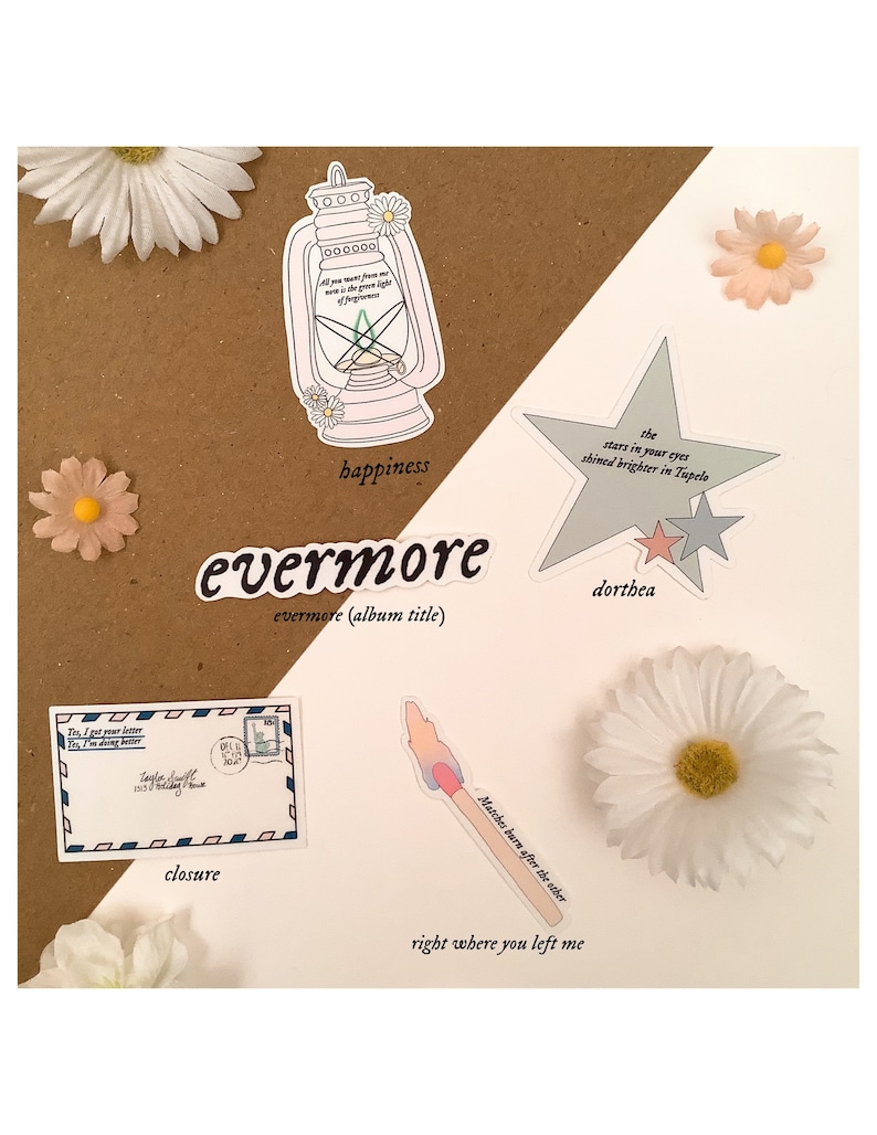 Taylor Swift Evermore Stickers / Evermore / Taylor Swift Song | Etsy