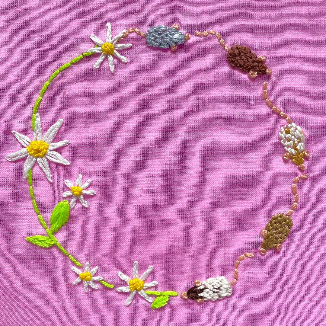 Hand Embroidered Rat and Daisy Pink Tote Bag - Etsy