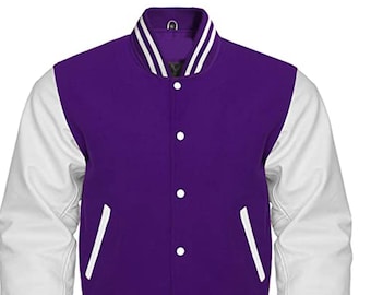 Purple White Letterman Jacket - Etsy