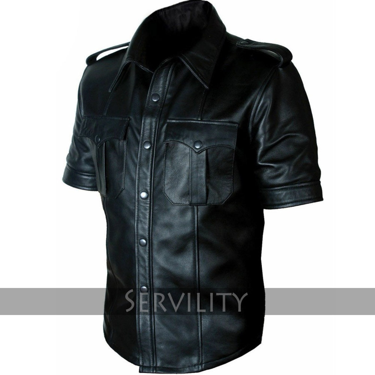 Handmade Men's Real Leather Police Uniform Shirt Real - Etsy UK