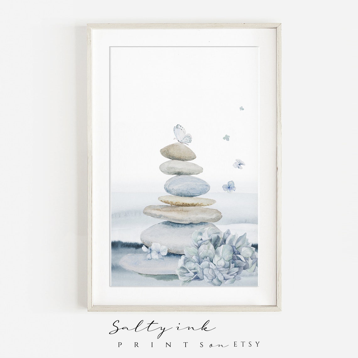 River Stone Zen Wall Art ,stacking Stone Zen Wall Art Printable ...