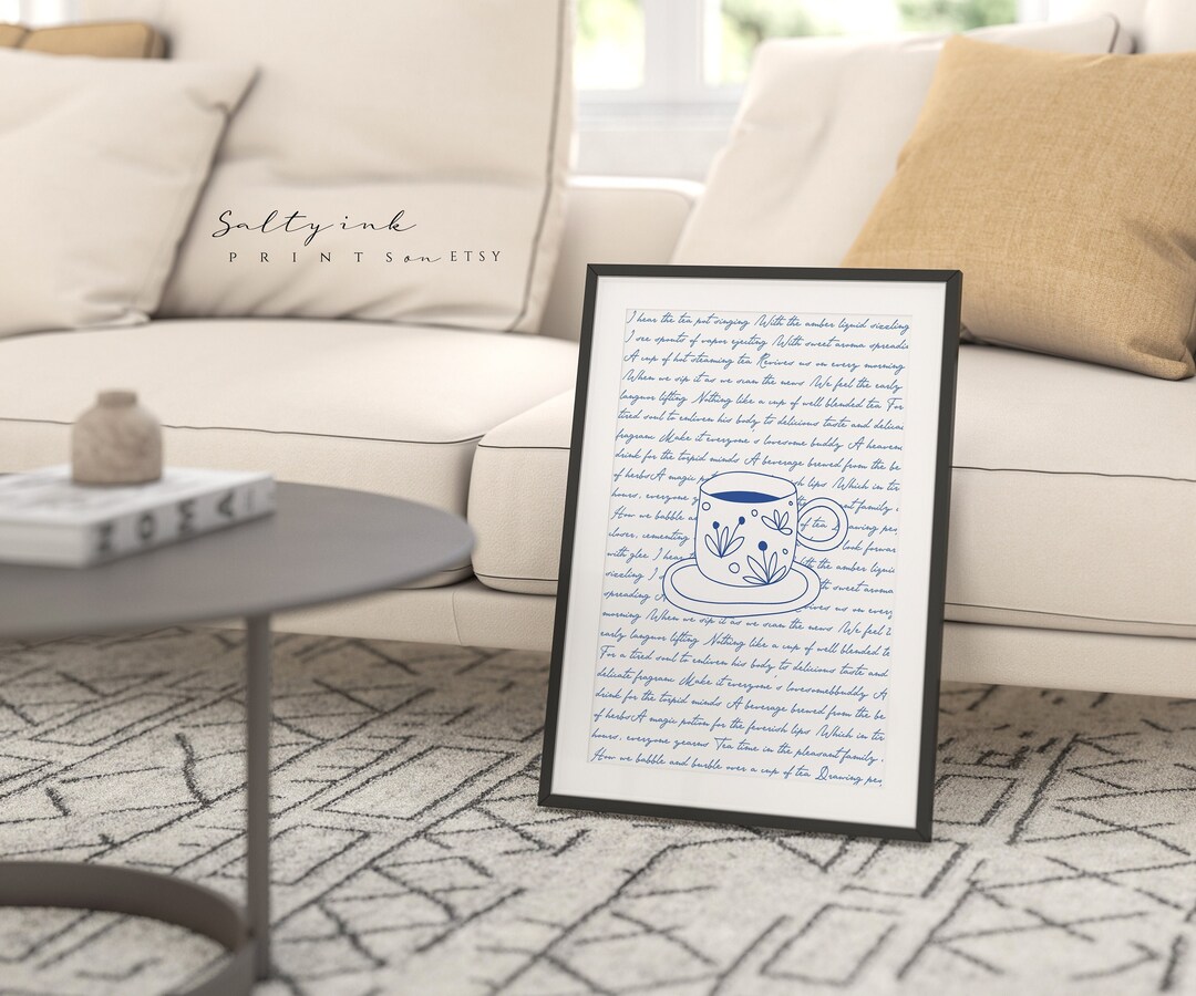 Coffe Cup Modern Wall Art Tea Cup Poem Print Coffee Lover Art Print A ...