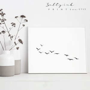 Flying Birds wall art Bird Ink Drawing printsBirds Art | Etsy