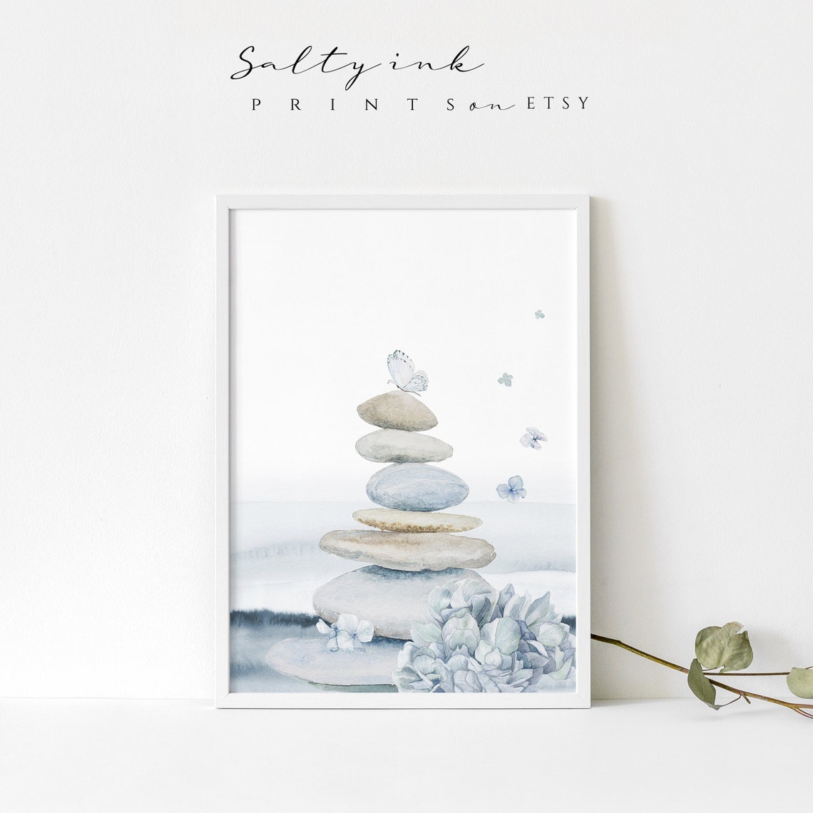 River Stone Zen Wall Art ,stacking Stone Zen Wall Art Printable ...