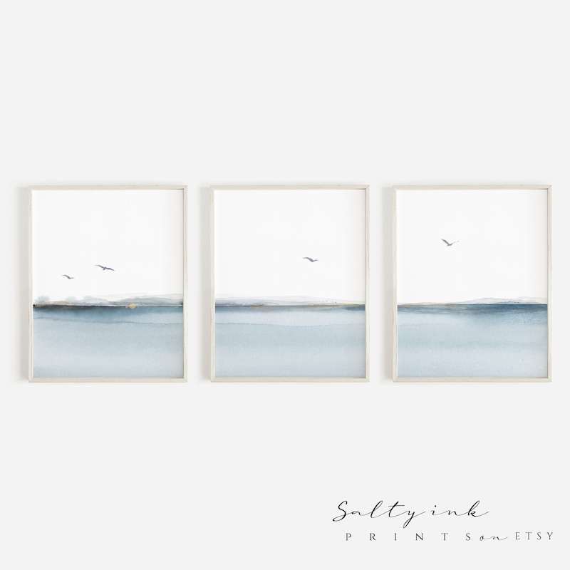 Seascape Flying Birds - Etsy
