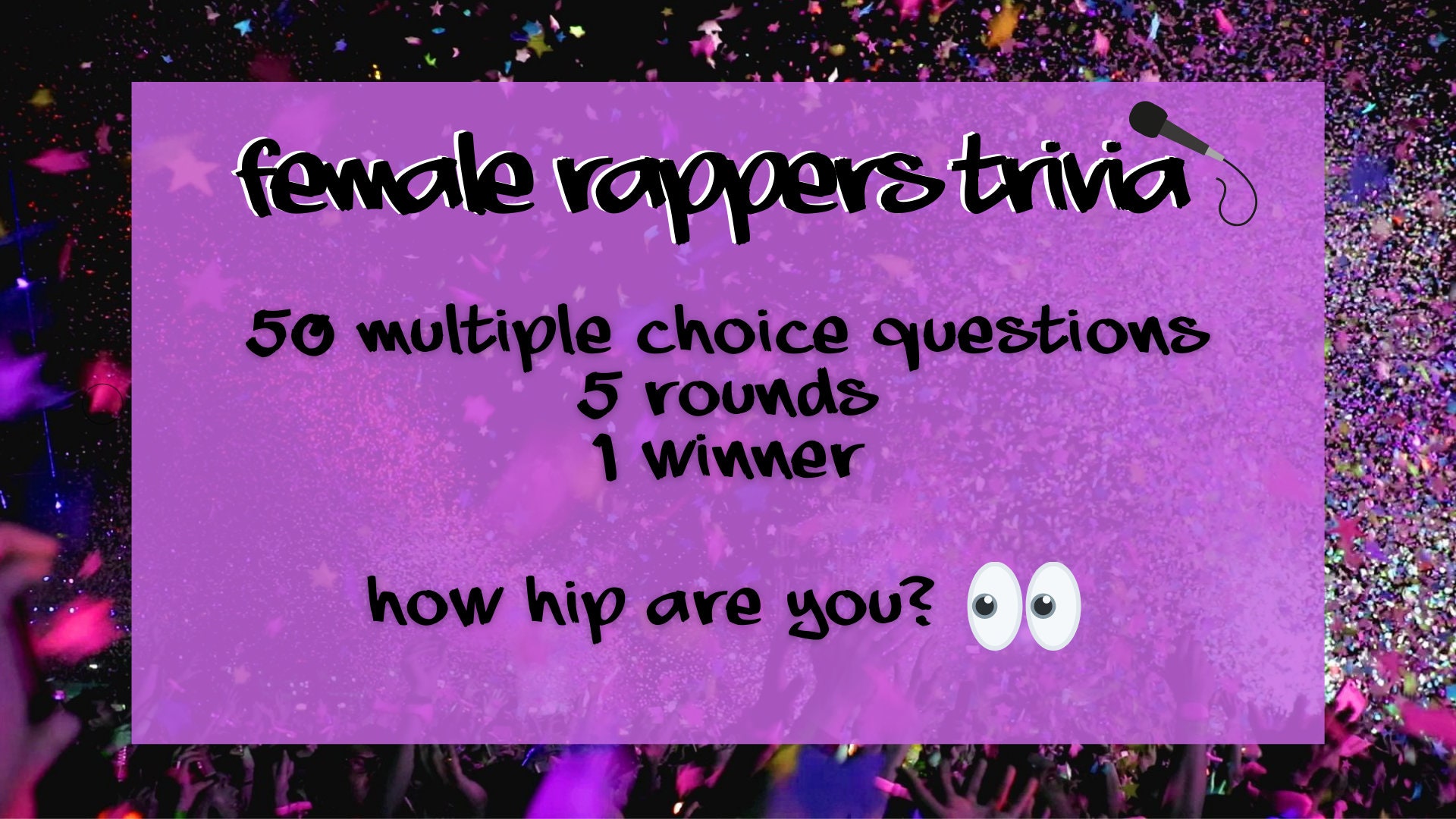Female Rappers Trivia (PDF) | Music Games, Trivia Games, Party Games ...