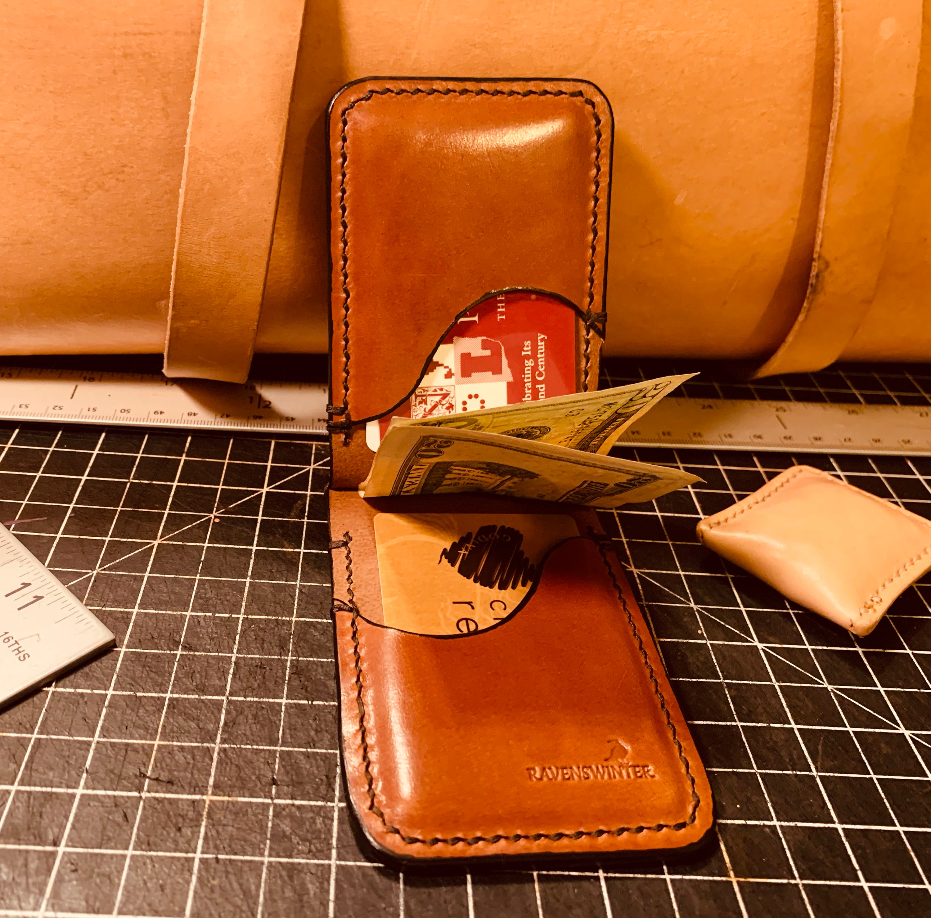 Handmade Leather Wallet Notepad style with money clip - Etsy.de