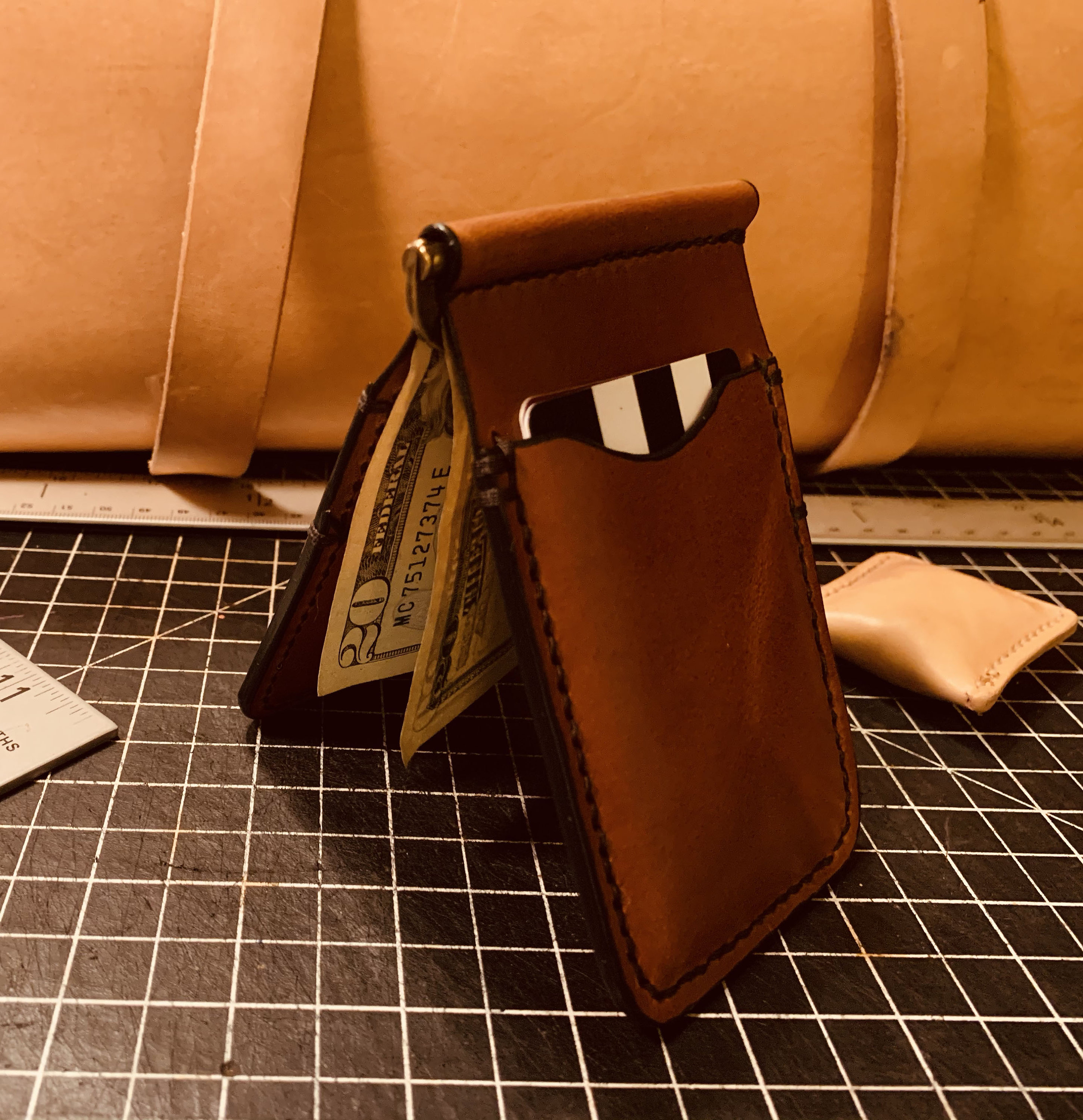 Handmade Leather Wallet Notepad style with money clip - Etsy.de