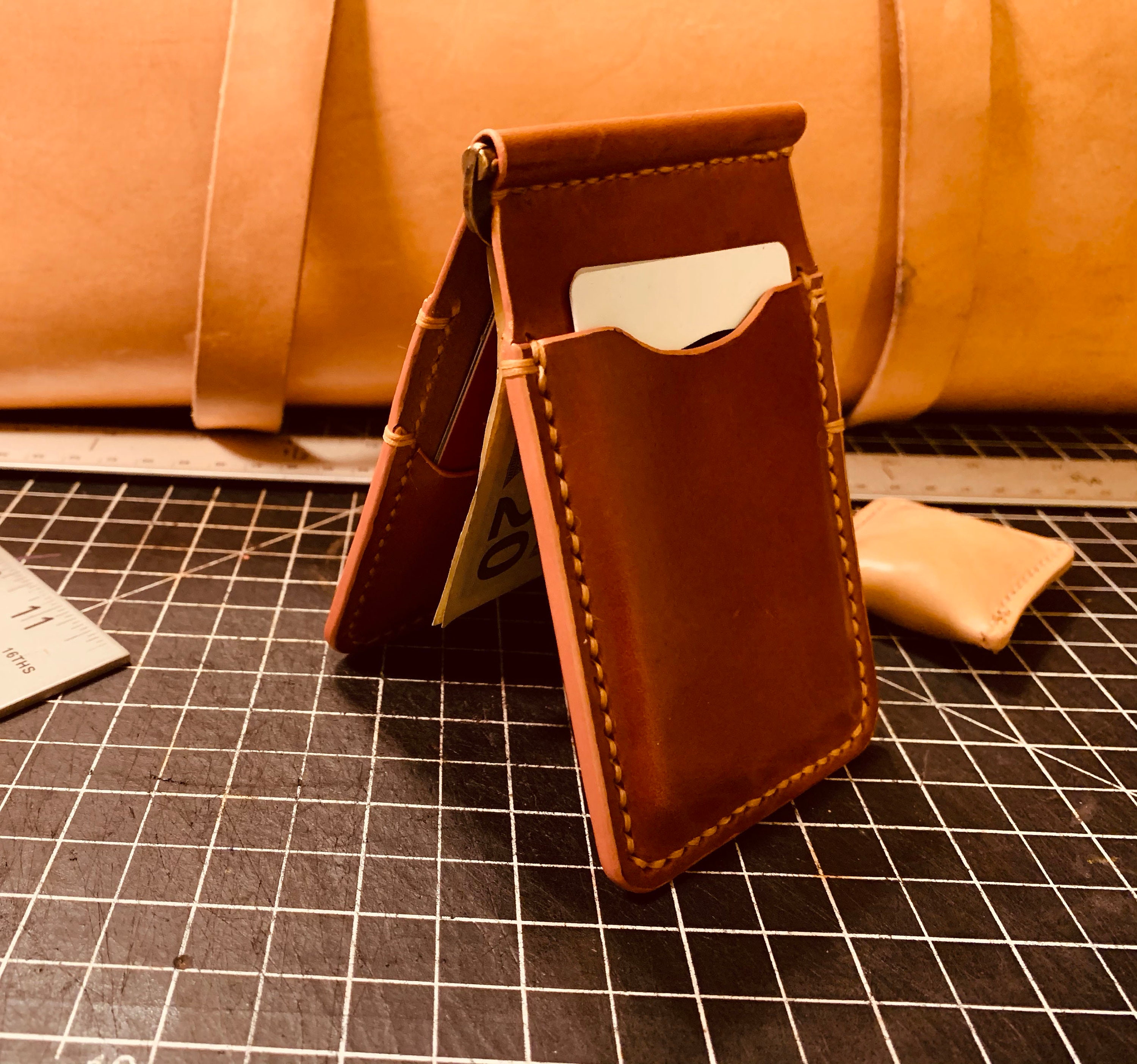 Handmade Leather Wallet Notepad style with money clip - Etsy.de