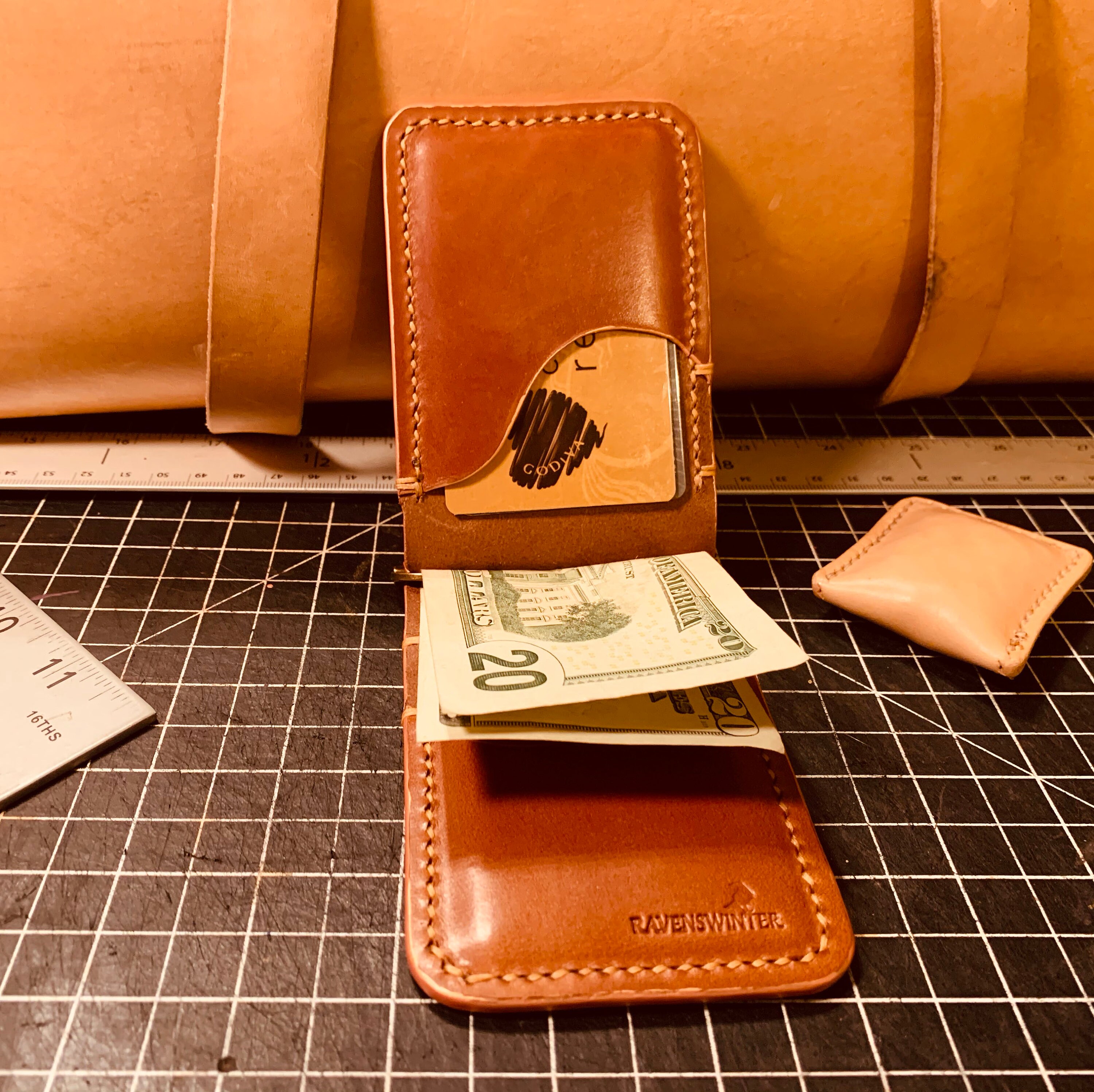 Handmade Leather Wallet Notepad style with money clip - Etsy.de