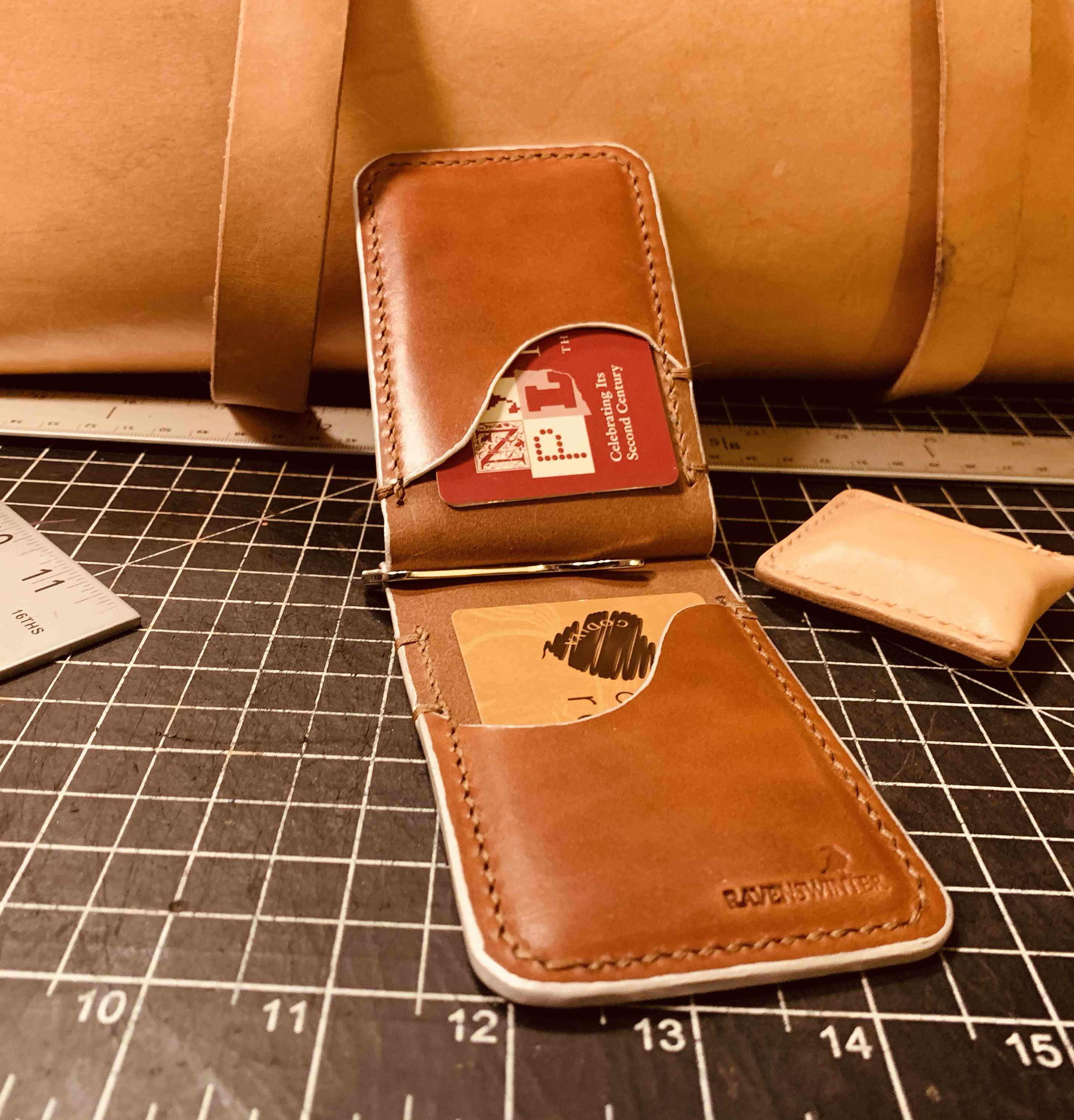Handmade Leather Wallet Notepad style with money clip - Etsy.de