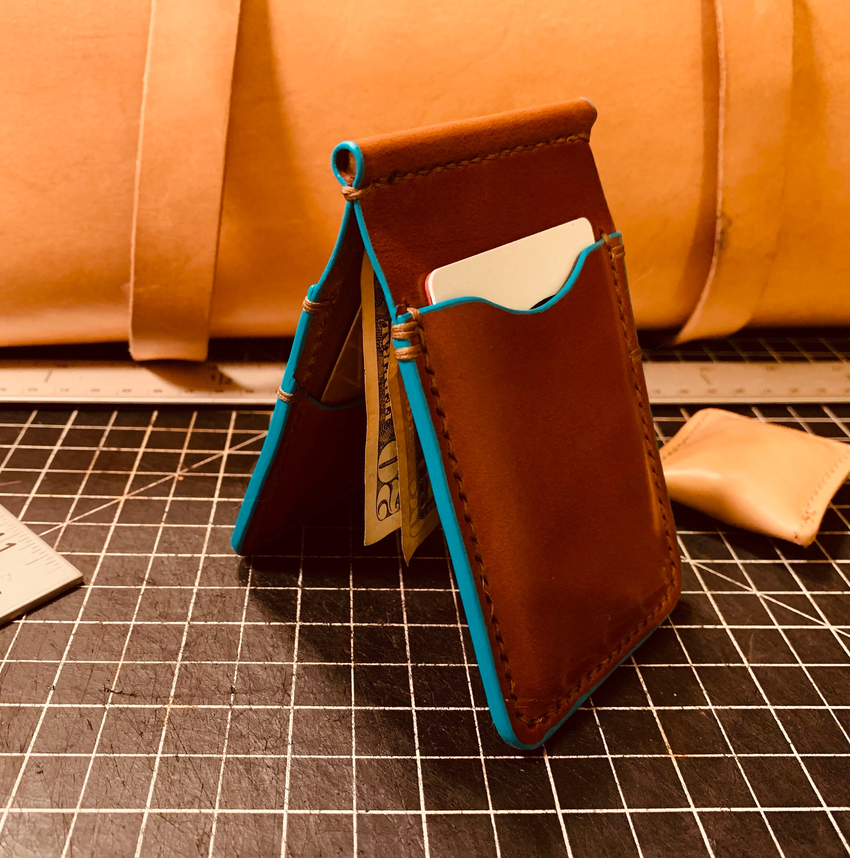 Handmade Leather Wallet Notepad style with money clip - Etsy.de