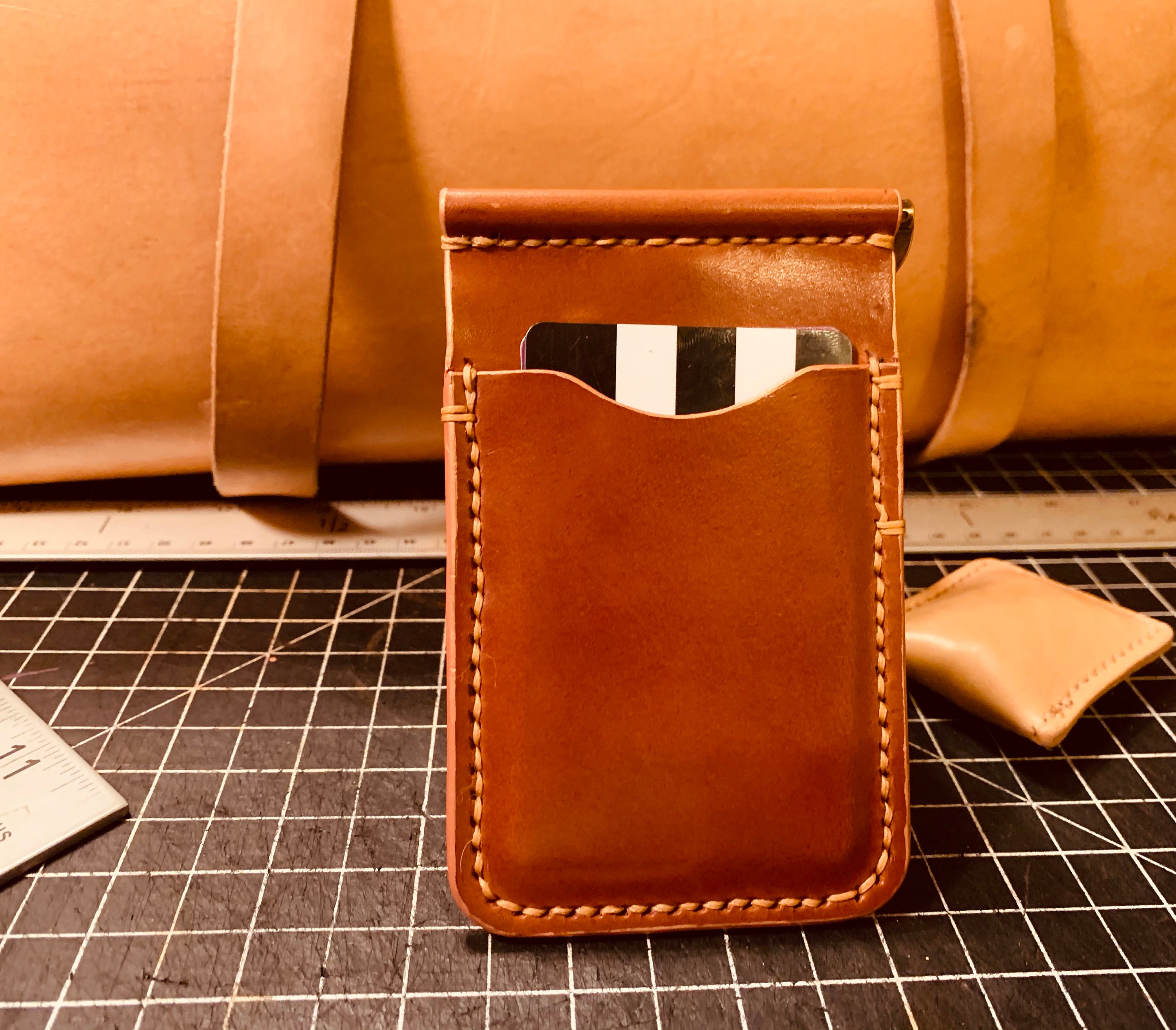 Handmade Leather Wallet Notepad style with money clip - Etsy.de