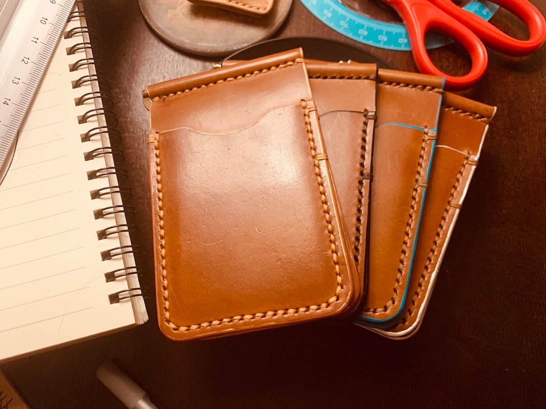 Handmade Leather Wallet Notepad style with money clip - Etsy.de