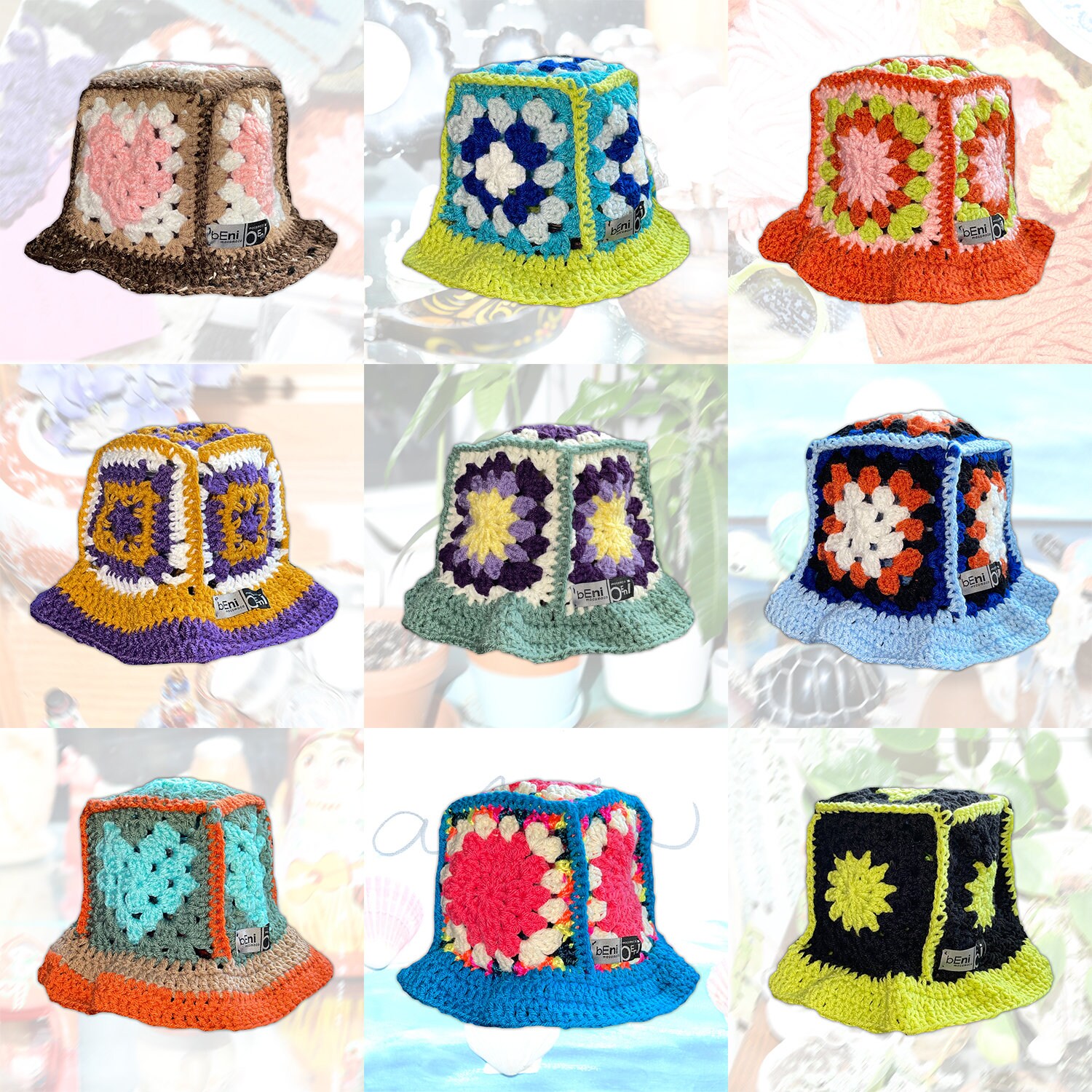 Beni Mocomoco Crochet Hat lime/black - Etsy UK