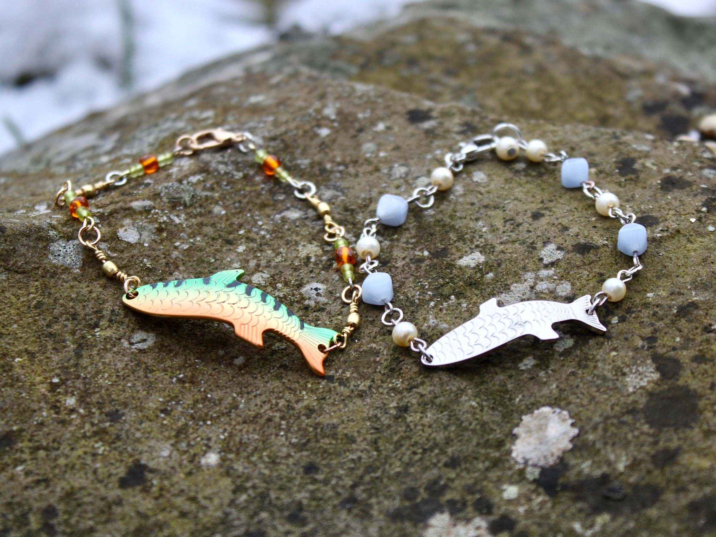 Phoebe Fishing Lure Bracelet, Fishing Swivel Bracelet, Fishing Tackle ...
