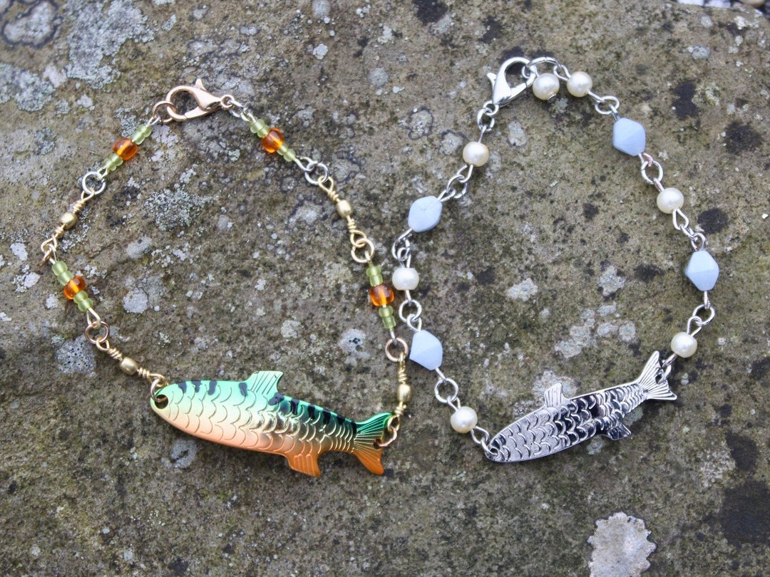 Phoebe Fishing Lure Bracelet, Fishing Swivel Bracelet, Fishing Tackle ...