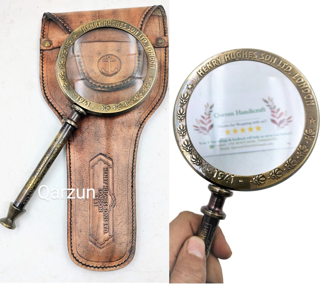 Brass Magnifying Glass 10 Antique Vintage Magnifier Glass Collectible ...