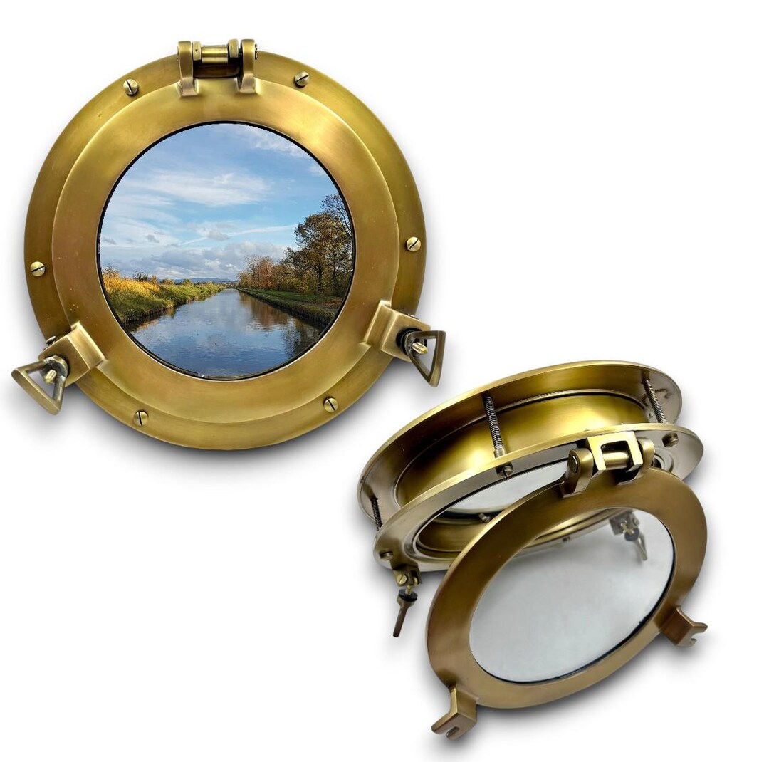 12" Brass Porthole Window: Nautical Maritime Wall Decor - Etsy