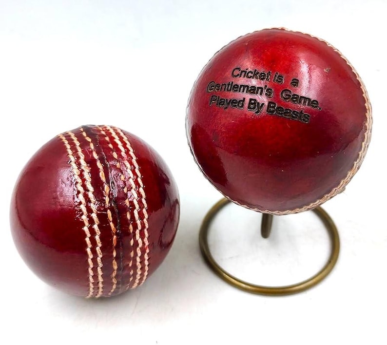 Engraved Leather Cricket Ball, Personalized Gift With Display Stand ...