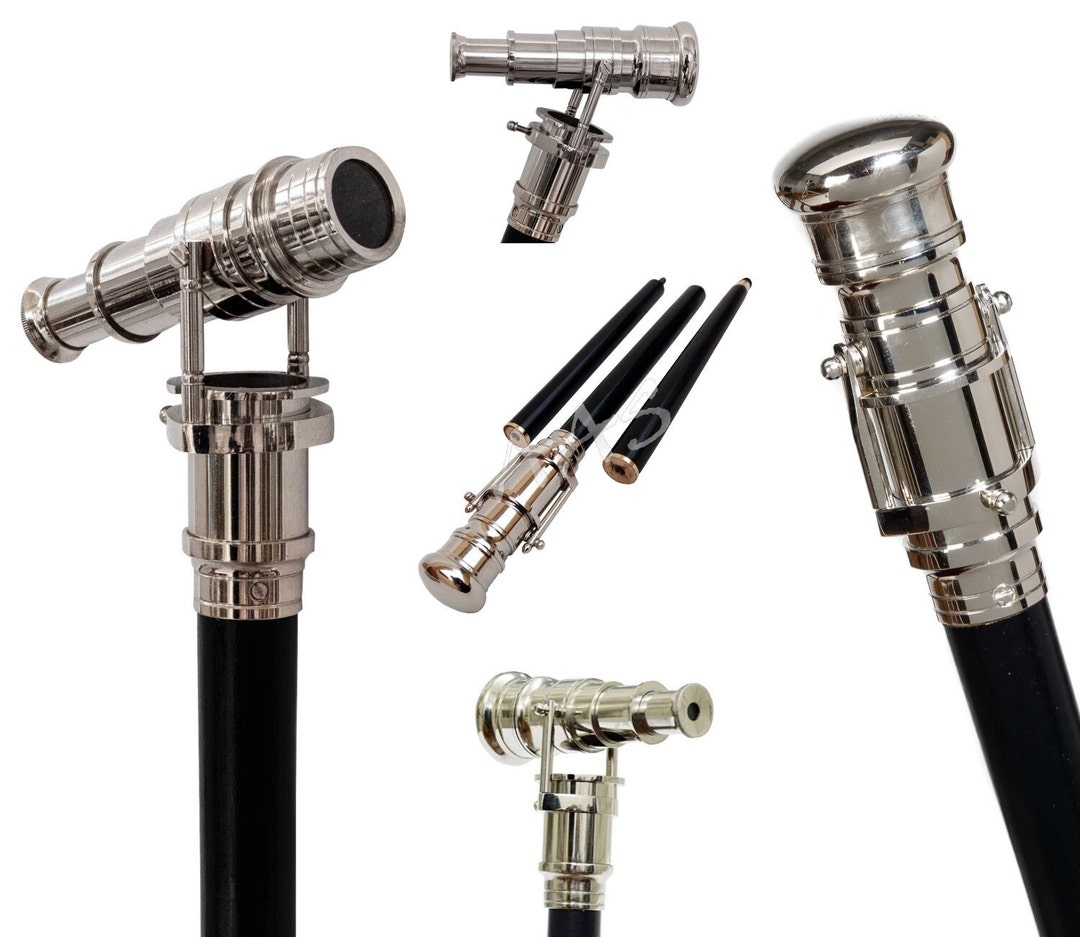 Brass Telescope Handle Gentleman''s Hardwood Cane - Etsy