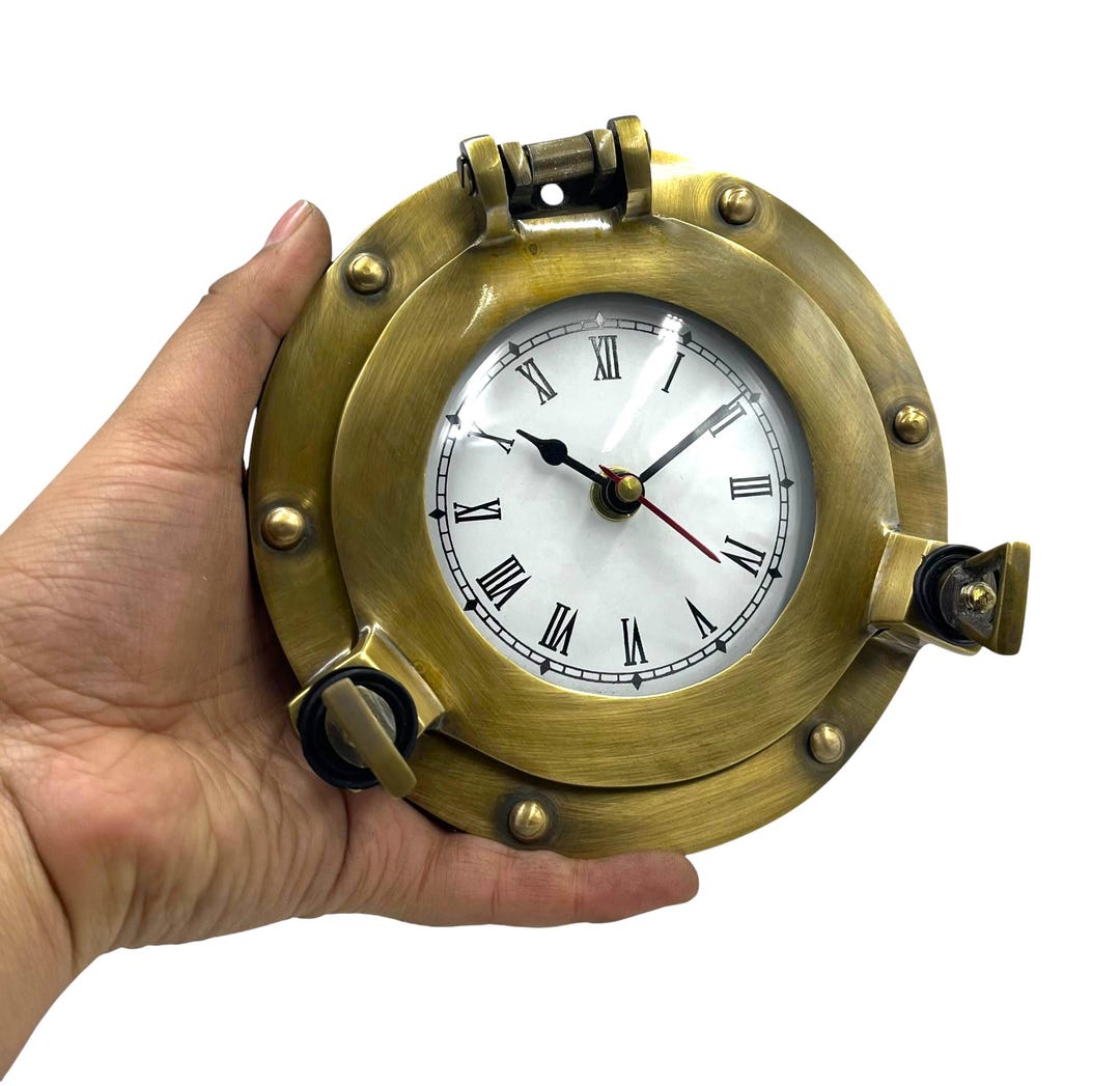 6" Nautical Porthole Clock: Maritime Beach Style Home Decor - Etsy