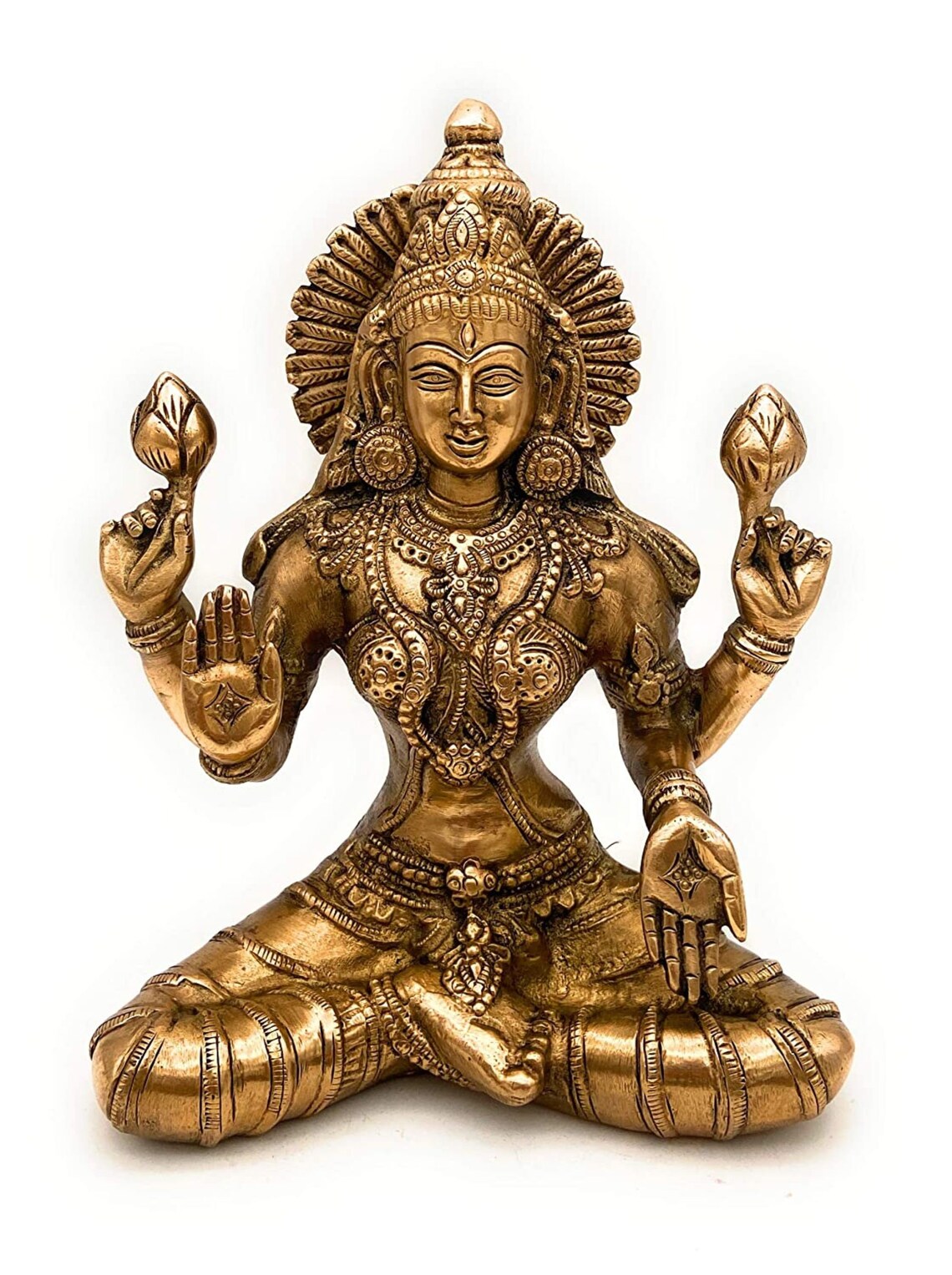 Laxmi Idol Brass Lakshmi Statue Murti Godlakshmi Goddess Etsy