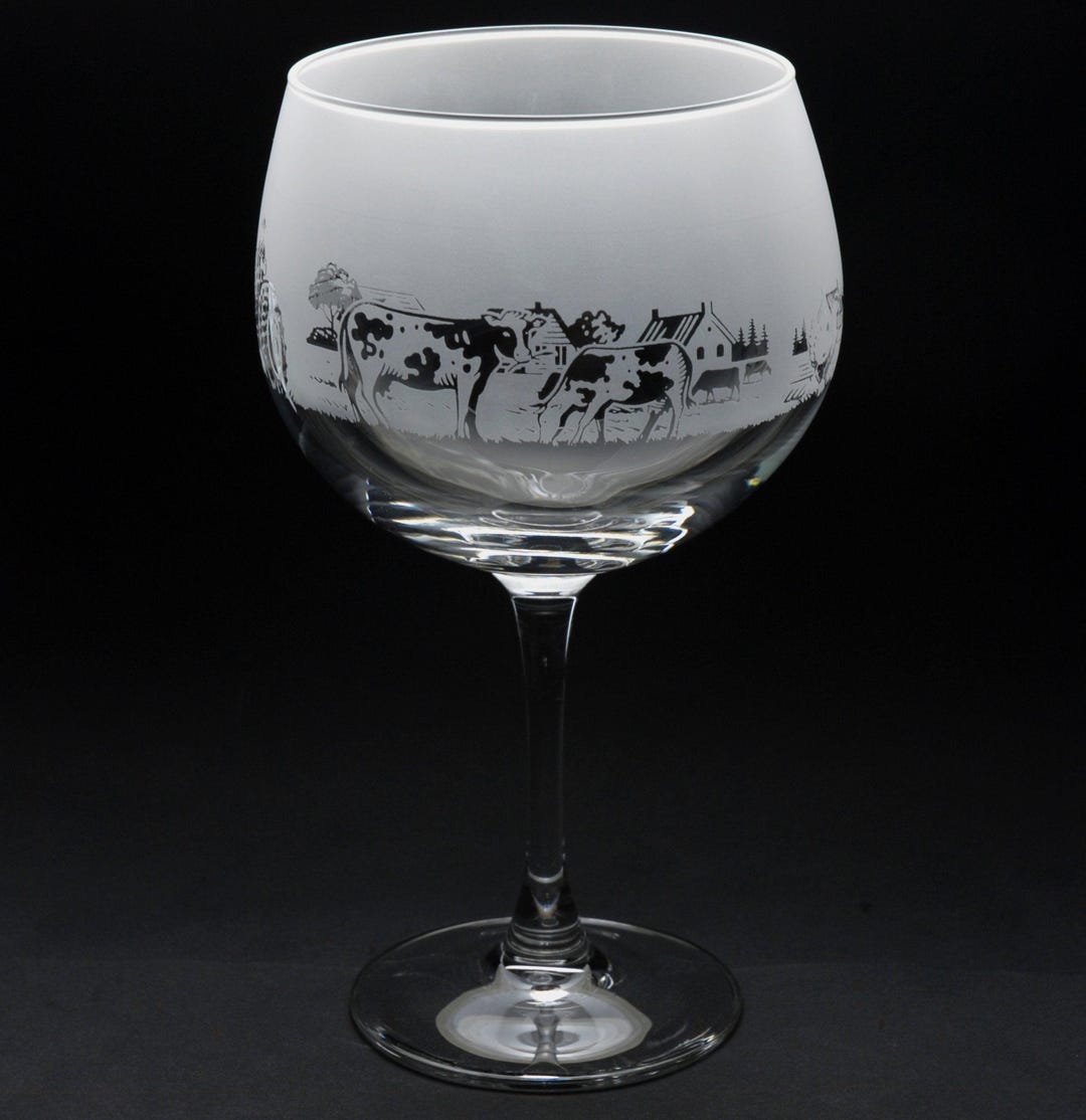 Farm Animals Gin Cocktail Glass 650 Ml - Hand Etched/engraved Farm ...