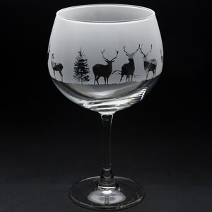 Stag Gin Cocktail Glass 650 Ml Hand Etched/engraved Stag Design by ...
