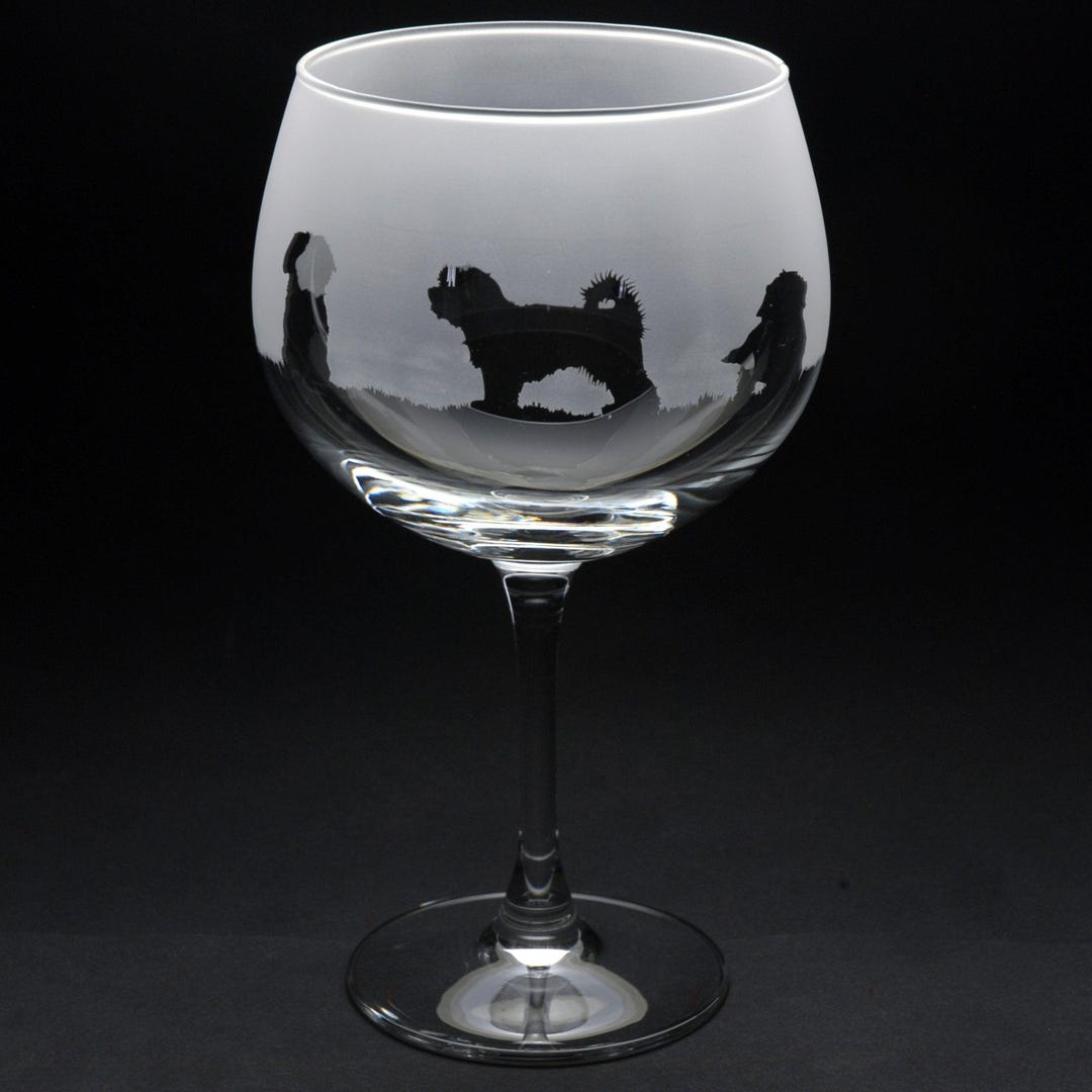 Maltese Dog Gin Cocktail Glass | Etched Engraved Glassware | Maltese ...