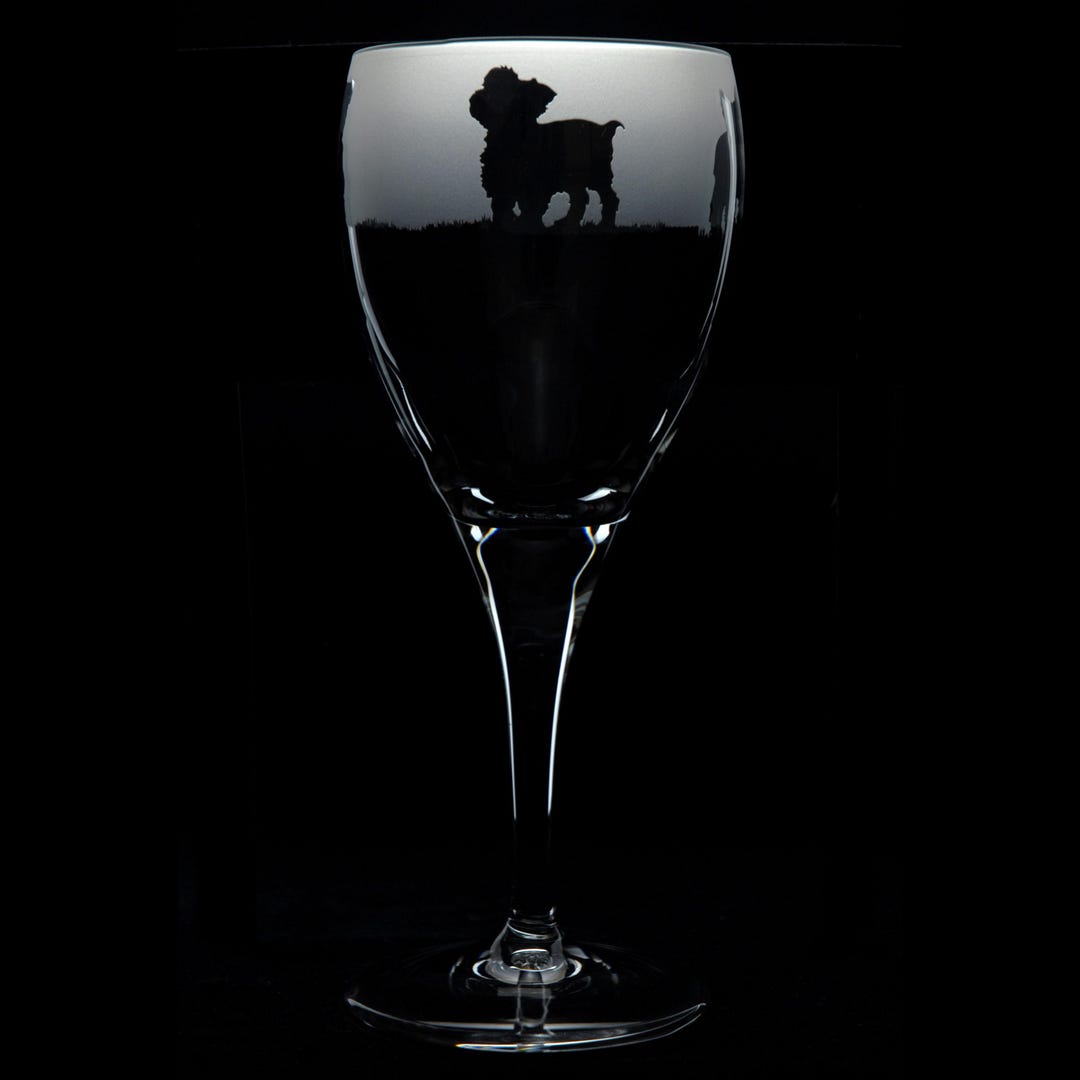 Yorkie Dog Crystal Wine Glass 390 Ml - Hand Etched/engraved Yorkie ...