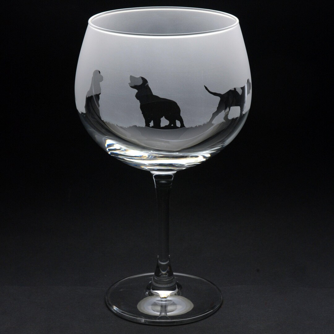 Cocker Spaniel Dog Gin Cocktail Glass 650 Ml Hand Etched/engraved ...