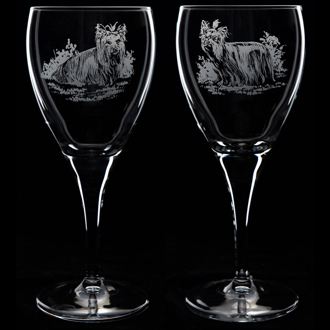 Yorkie Dog Crystal Wine Glass 390 Ml - Hand Etched/engraved Yorkie ...