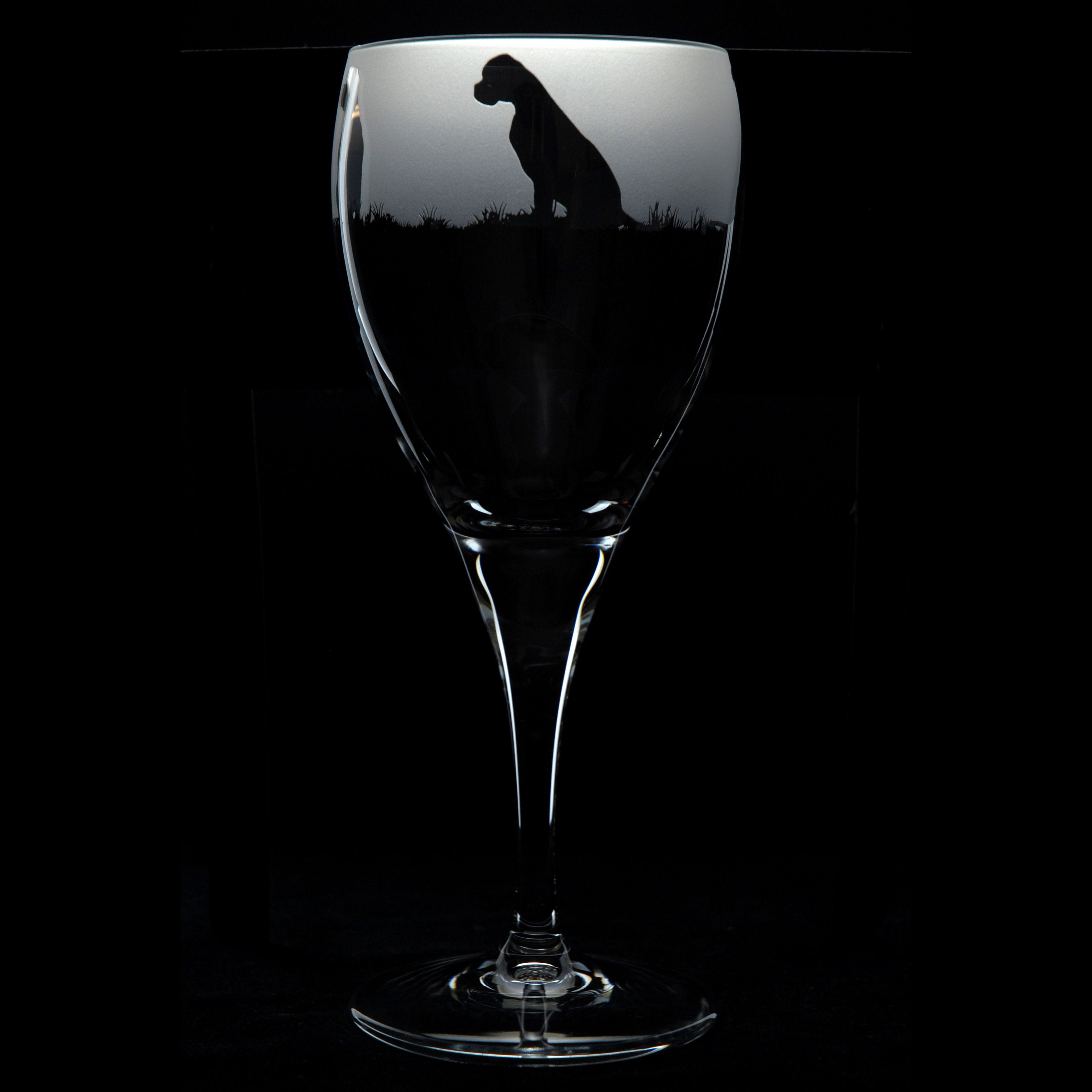 Boxer Dog Crystal Wine Glass Engraved Gift Present - Etsy UK