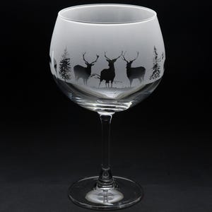 Stag Gin Cocktail Glass 650 Ml - Hand Etched/engraved Stag Design by ...