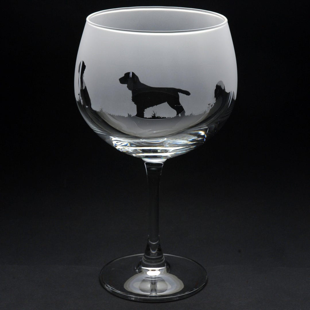Springer Spaniel Dog Gin Cocktail Glass | Etched Engraved Glassware ...