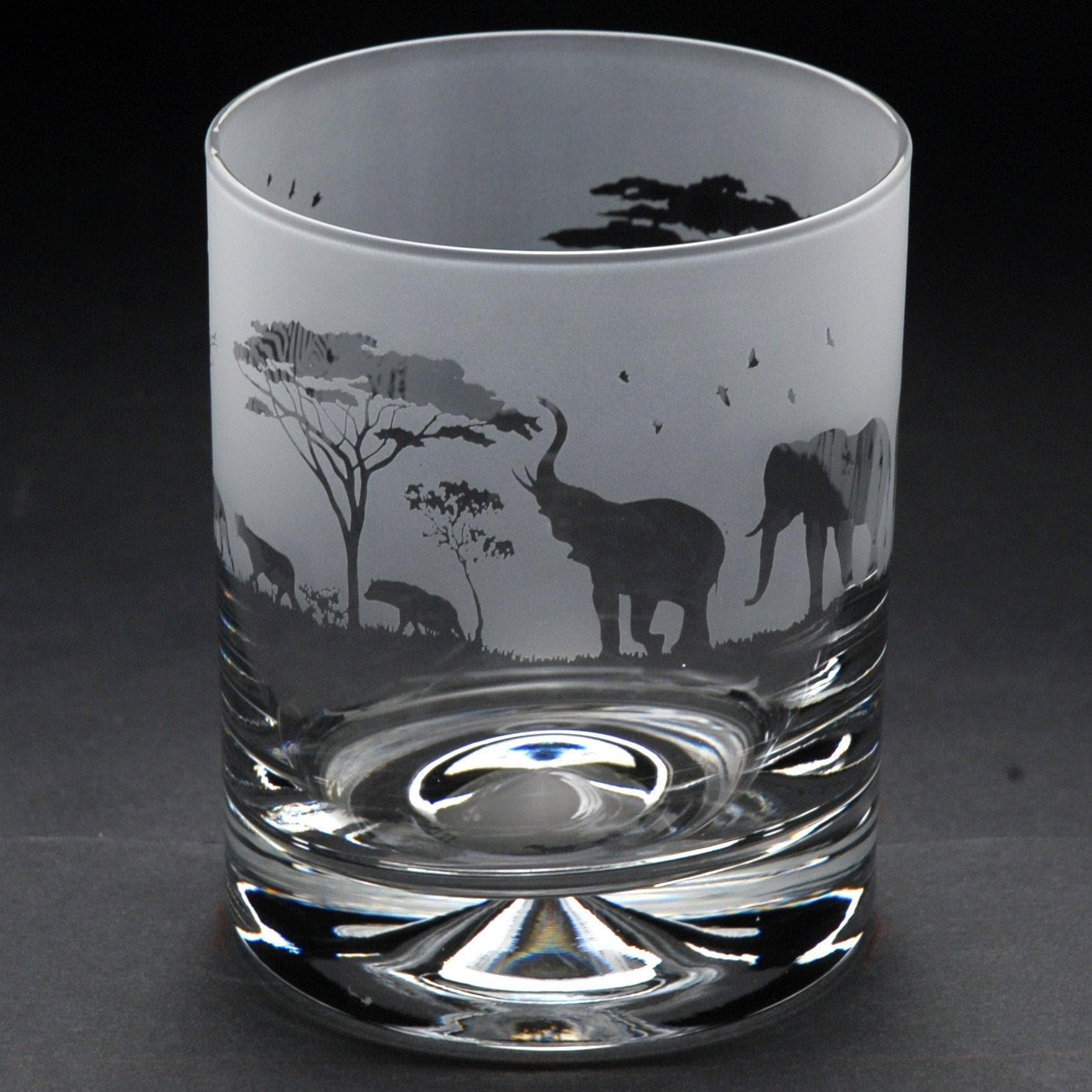 Safari Whisky Tumbler Glass | Etched Engraved Glassware | Safari Home ...